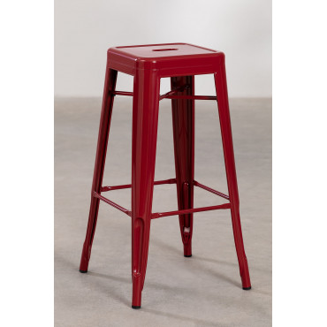 4er-Set Hocker hoch 76cm rot-burgunder LIX - SKLUM