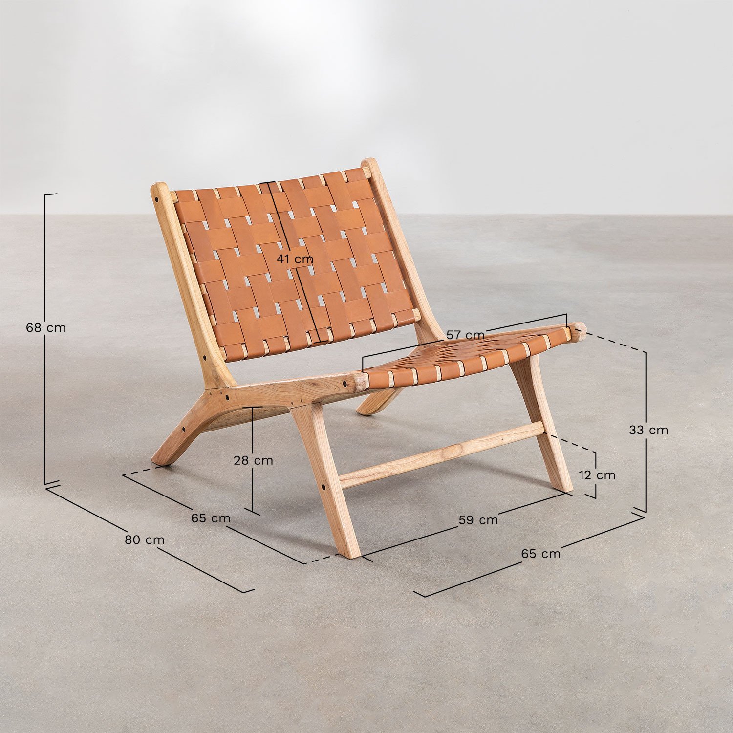 Sessel aus holz und leder Zaid - SKLUM