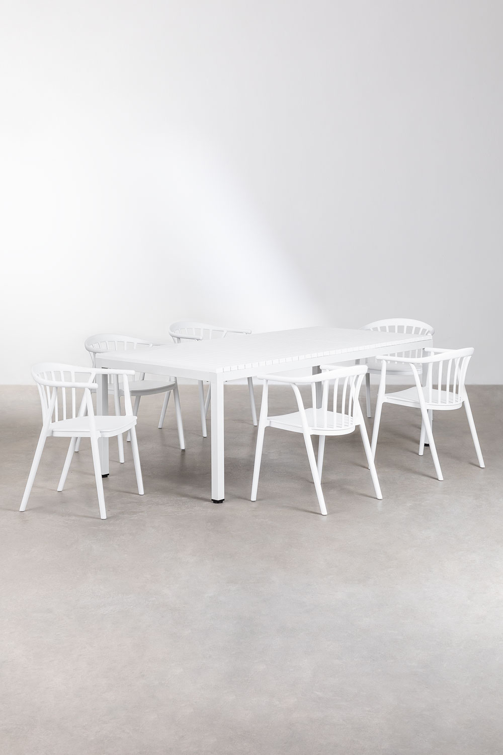 Supreme rechteckiges Tischset (160 x 90 cm) und 6 Archer Gartenstühle ...