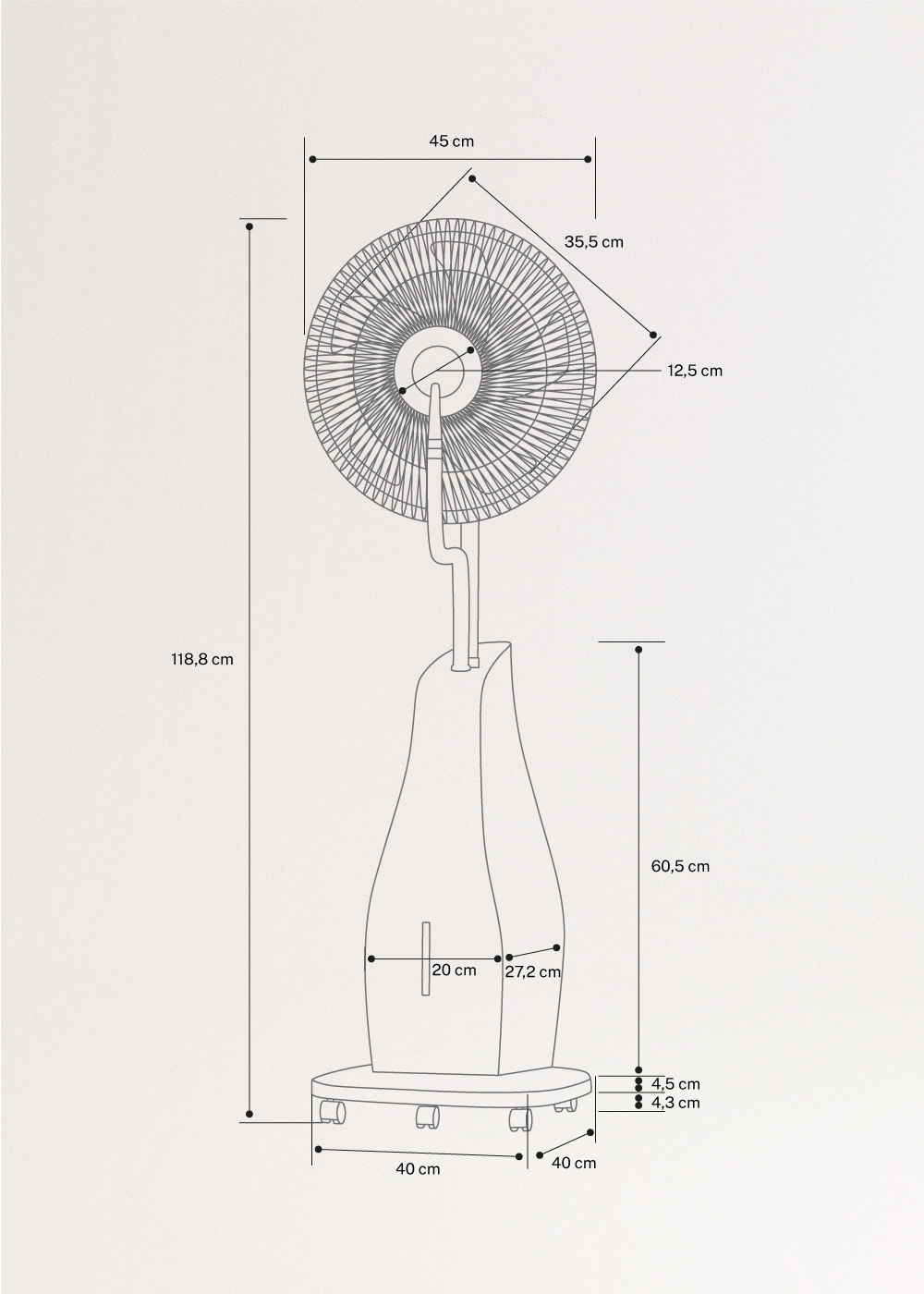 CREATE - AIR MIST - Sprühnebel-Standventilator mit Oszillation - SKLUM