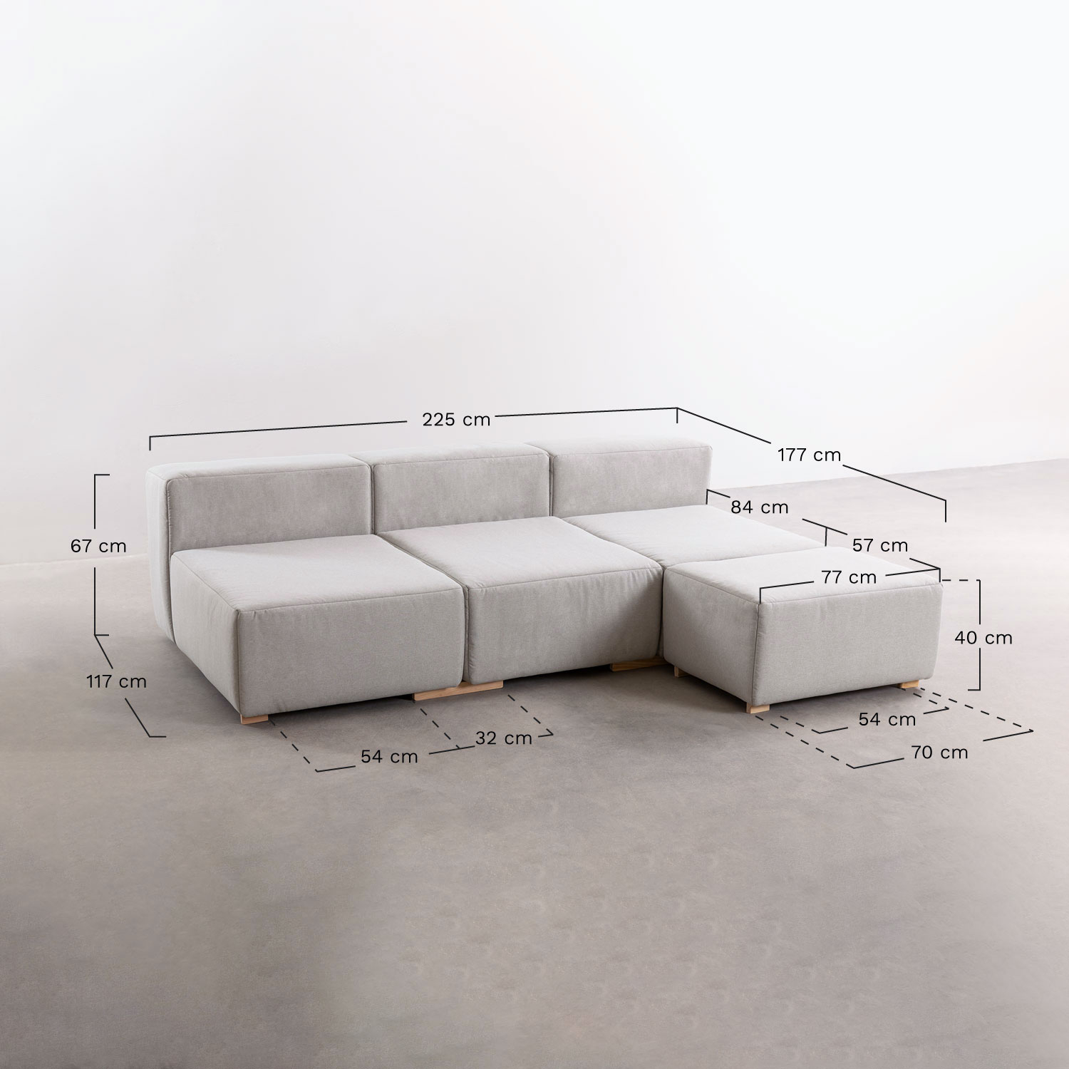 4 Teiliges Modulares Sofa mit Chaise Lounge Robert SKLUM