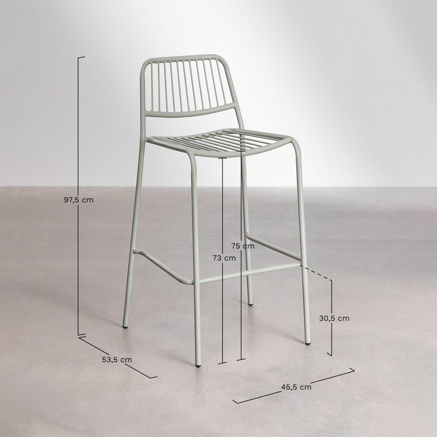 2er-Pack stapelbare Barhocker Elton - SKLUM
