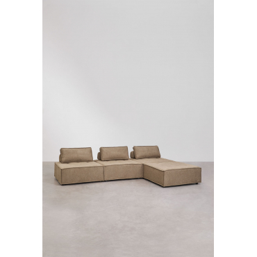 3-teiliges modulares Sofa und Ottomane im Stoff Vermont - SKLUM
