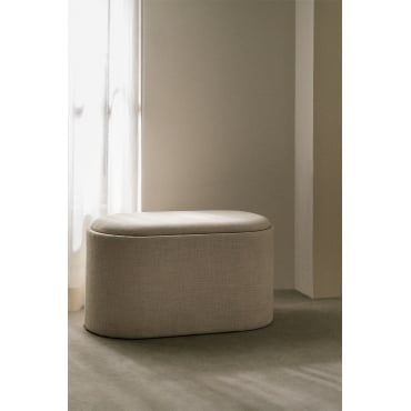 Berkeleni ovaler Pouf mit Tablett und gepolstertem Stauraum - SKLUM