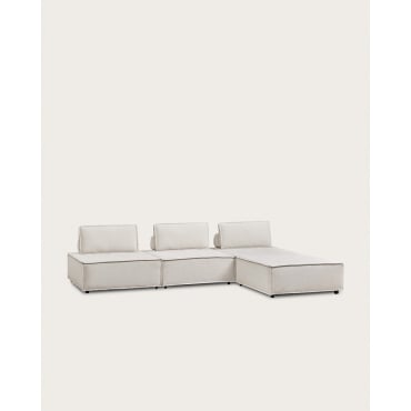 3-teiliges modulares Sofa und Ottomane im Stoff Vermont - SKLUM