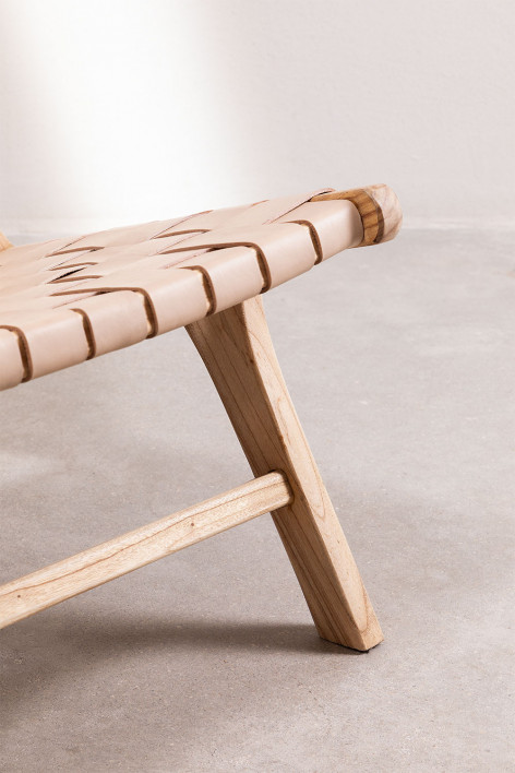 Sessel aus Holz und Leder Zaid - SKLUM