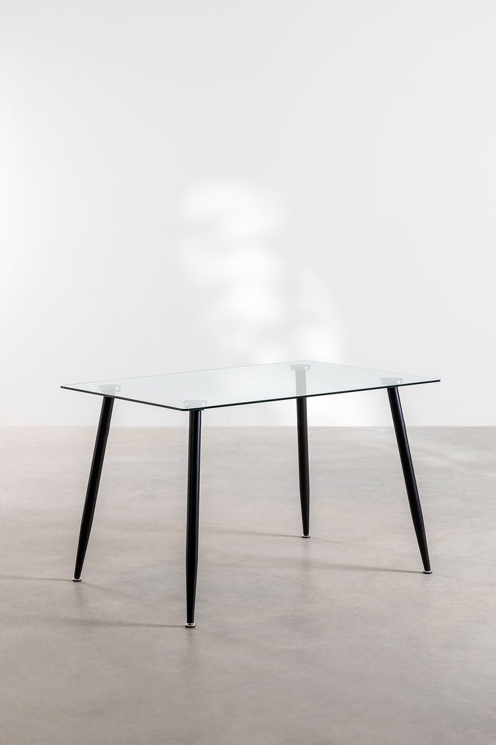 Rechteckiger Esstisch Aus Glas Und Stahl 120 X 80 Cm Lahs Style SKLUM Rechteckiger Esstisch Aus Glas Und Stahl 120 X 80 Cm Lahs Style SKLUM