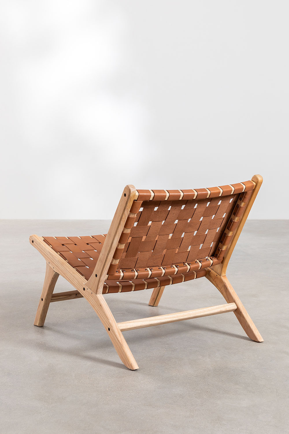 Sessel aus Holz und Leder Zaid - SKLUM