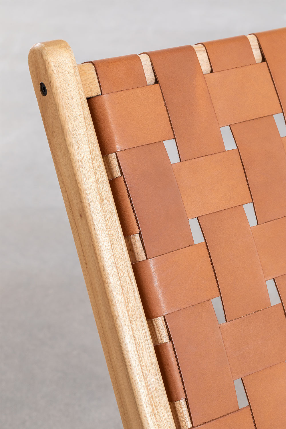 Sessel aus Holz und Leder Zaid - SKLUM