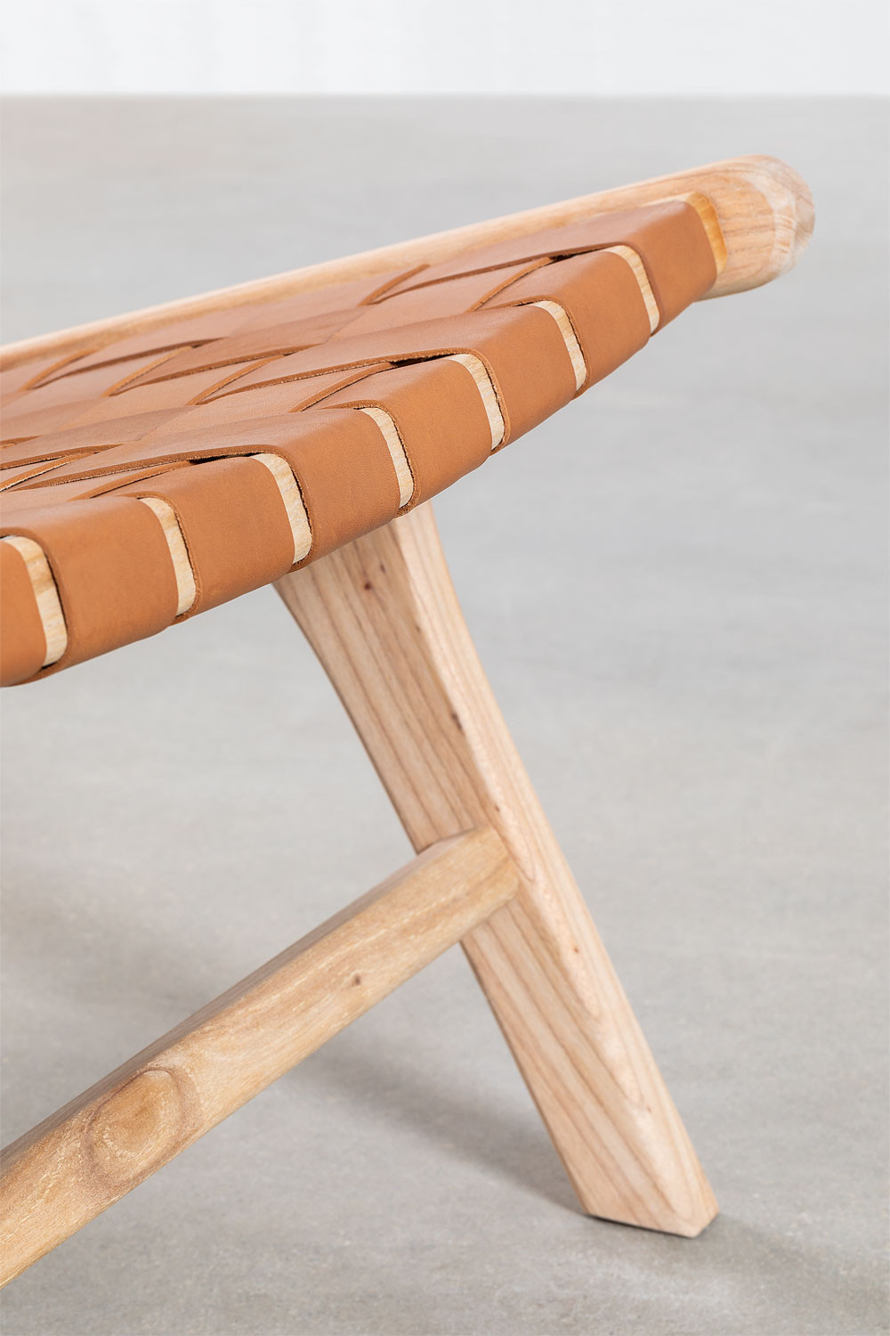 Sessel aus Holz und Leder Zaid - SKLUM