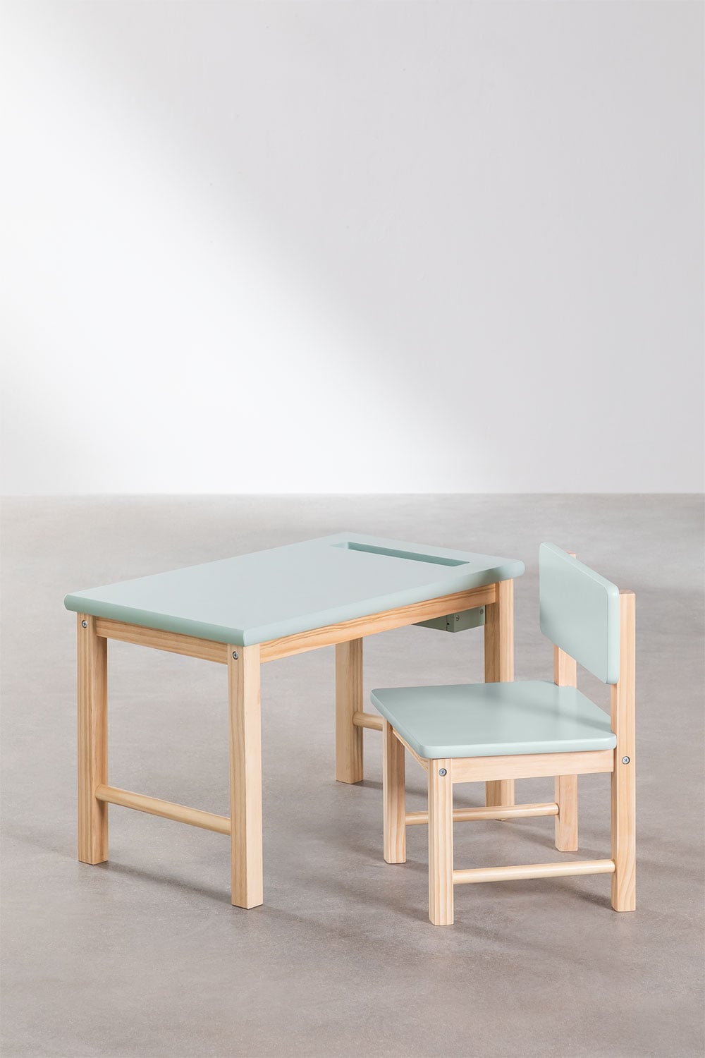Set aus Tisch und Stuhl aus Holz Dakota Kids - SKLUM