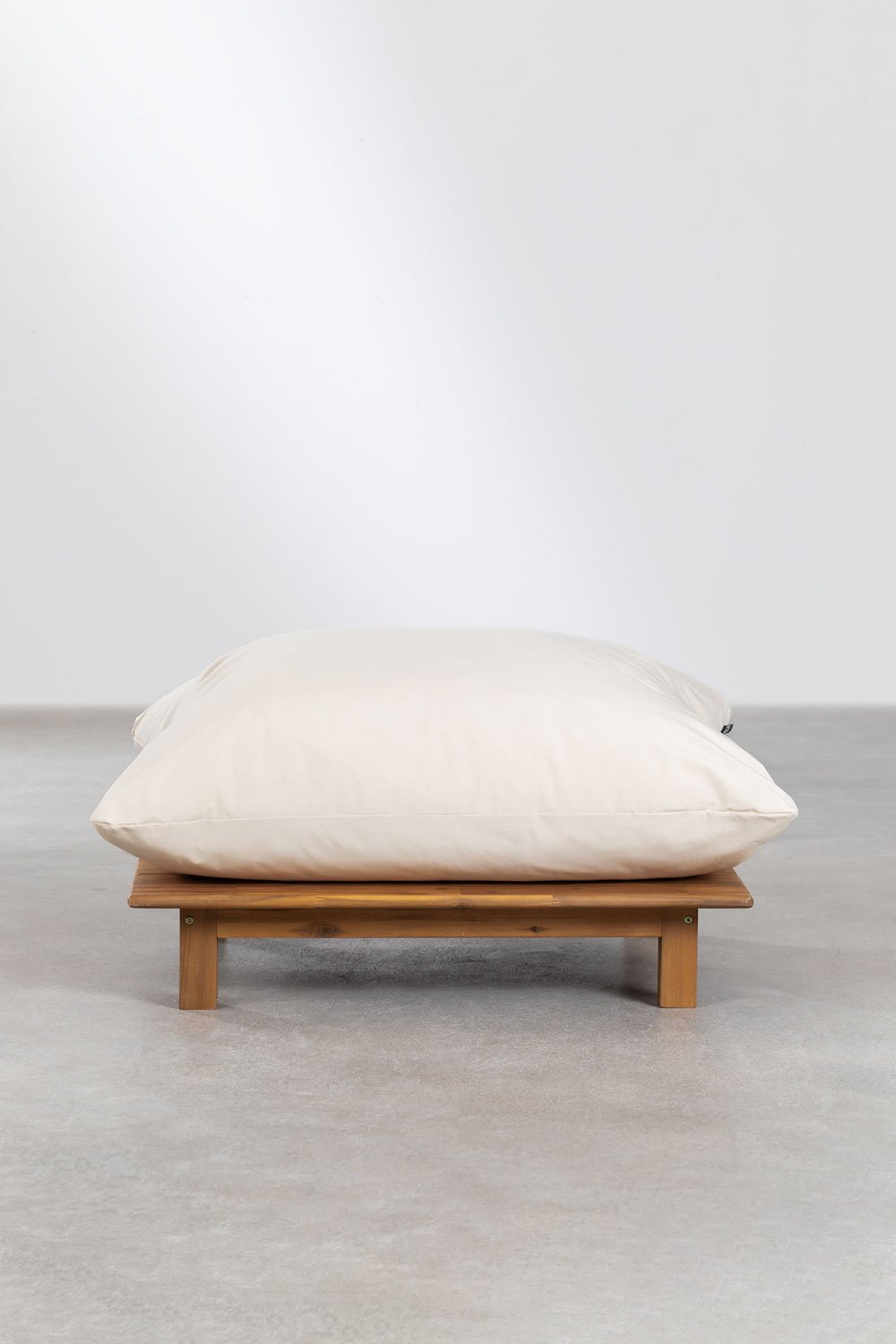 2-teiliges modulares Liegesofa mit Puff aus Akazienholz Brina - SKLUM