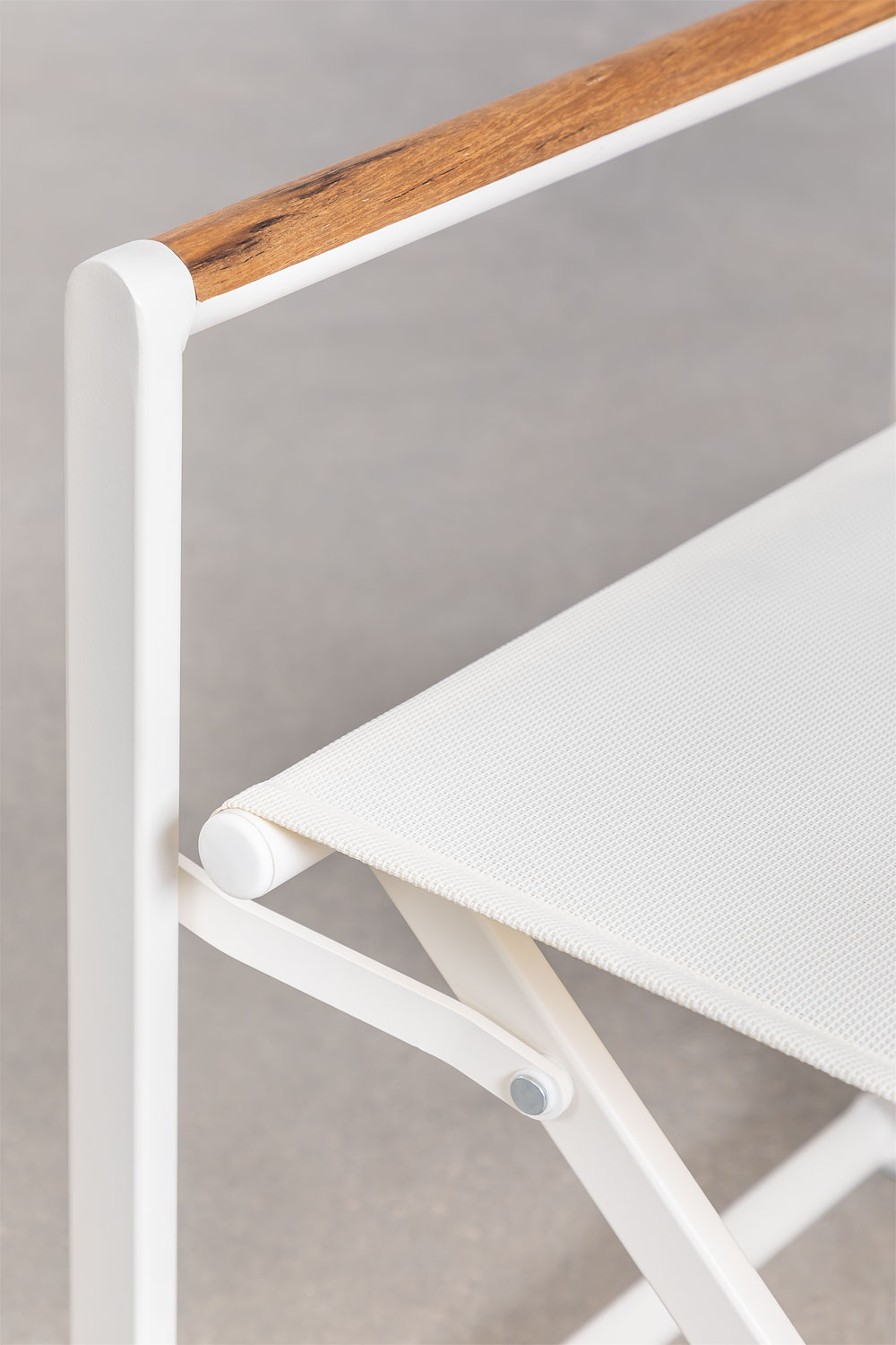 Klappbarer Regiestuhl für den Garten aus Aluminium und Teakholz Jordana ...