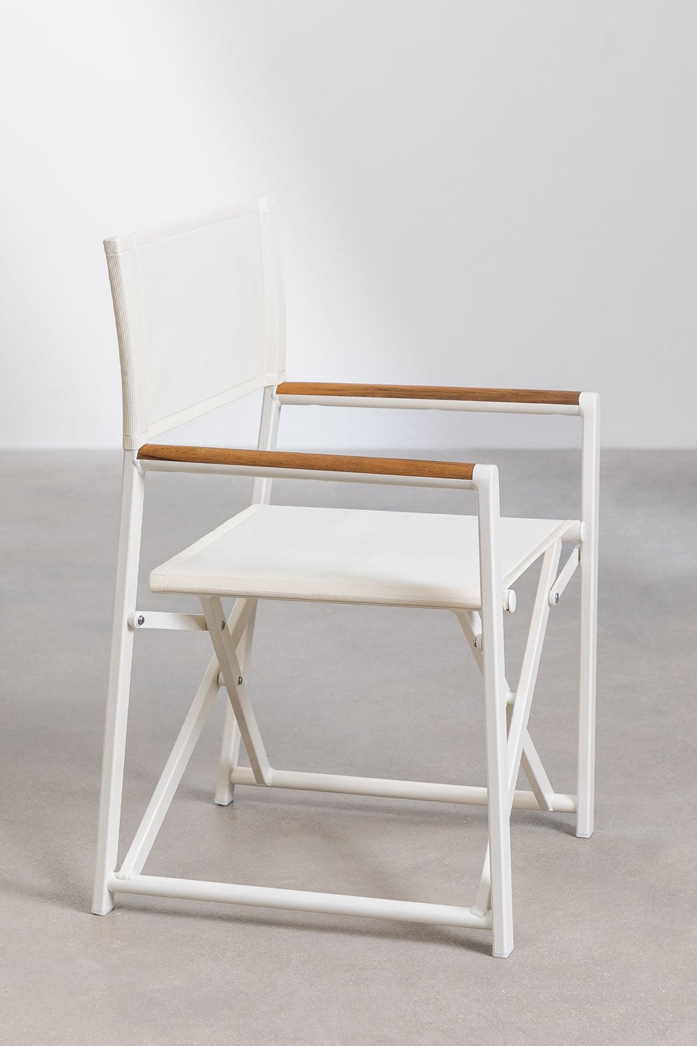 Klappbarer Regiestuhl für den Garten aus Aluminium und Teakholz Jordana ...