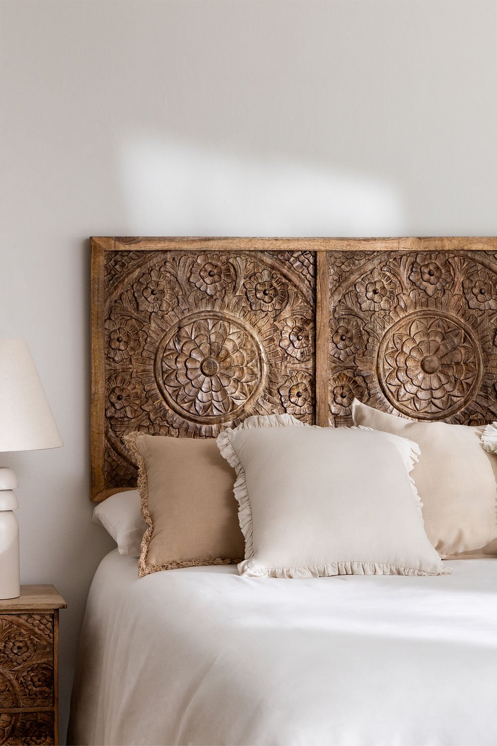 Wiluna Kopfteil aus Mangoholz für 150 cm breites Bett - SKLUM