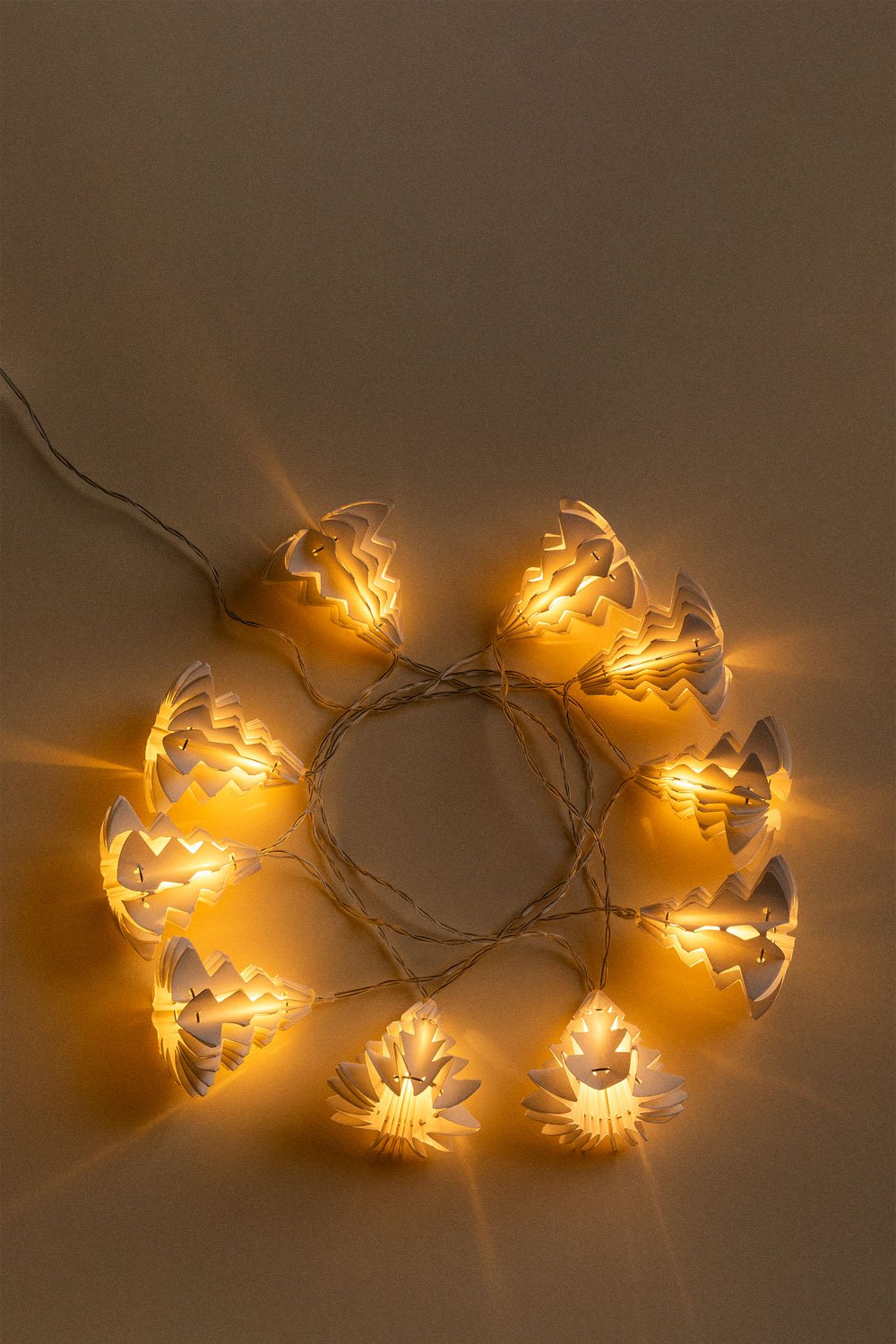 Dekorative Weihnachtsgirlande mit LED-Lichtern 2,20 m Abete - SKLUM