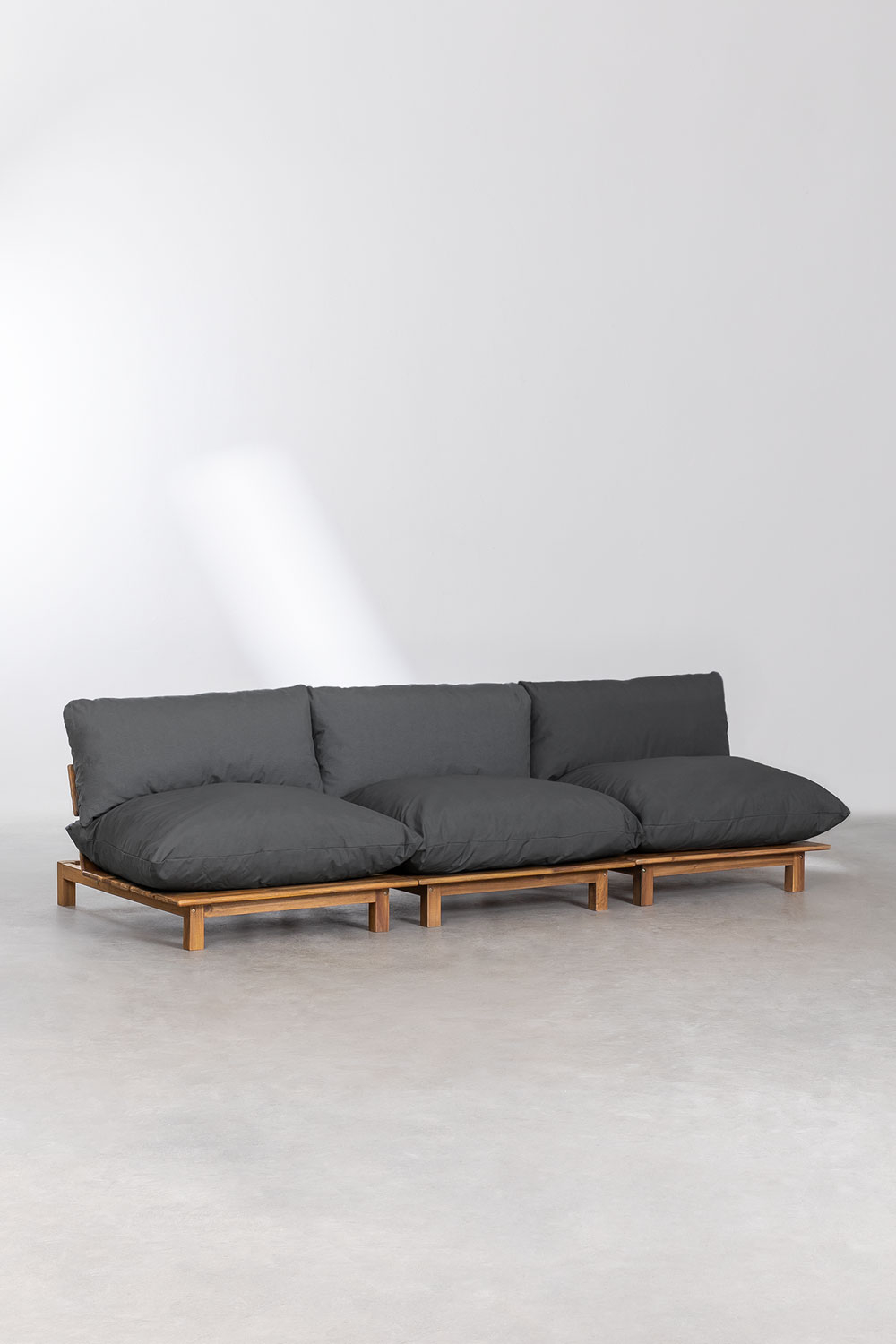3-teiliges modulares Liegesofa aus Brina-Akazienholz - SKLUM