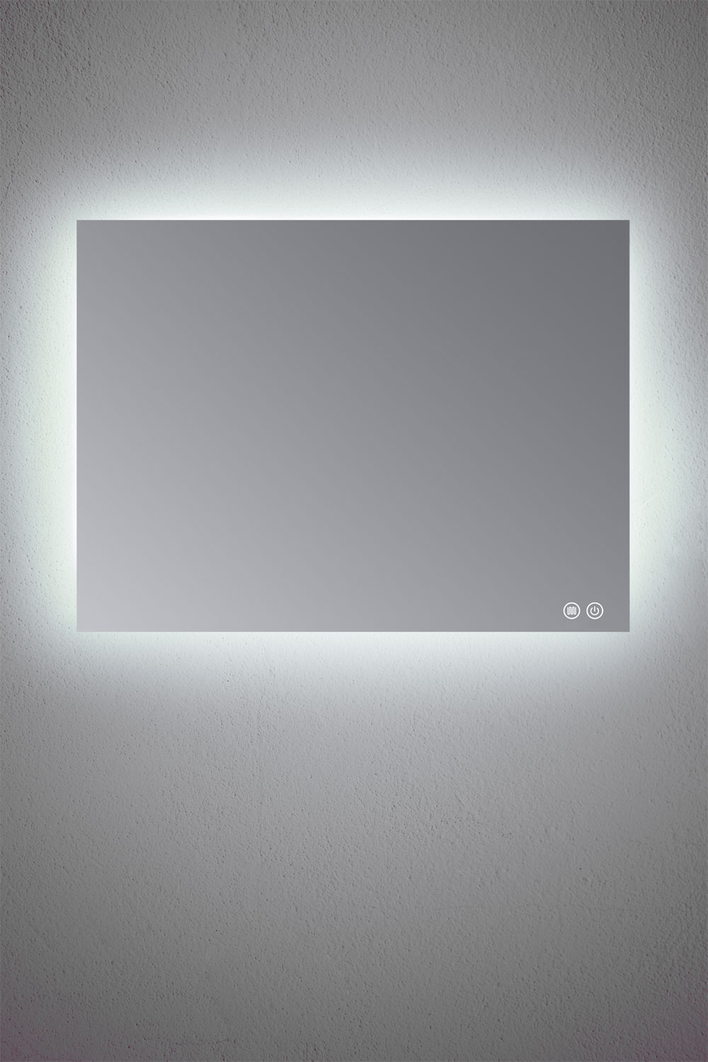 Rechteckiger Badezimmer-Wandspiegel mit LED-Licht und Antibeschlag (120x90 cm) Sivren - SKLUM