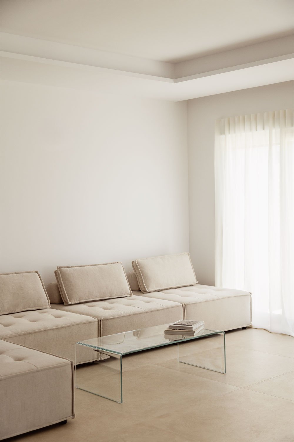 4-teiliges modulares Sofa und Ottomane im Stoff Vermont - SKLUM