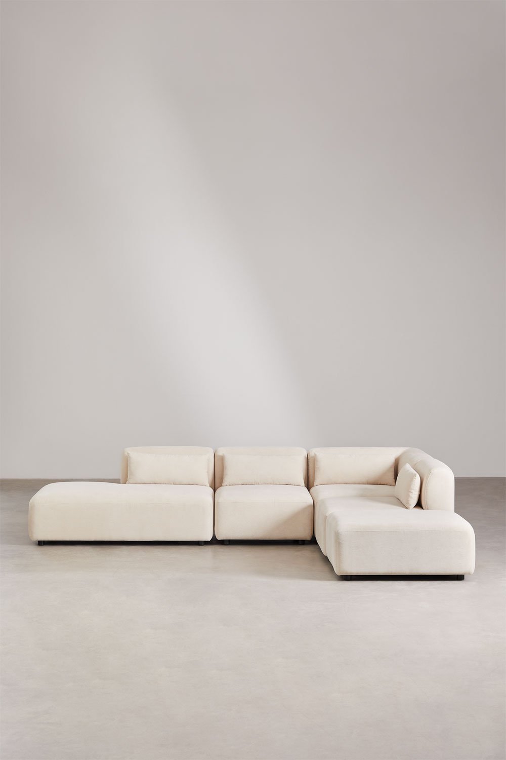 4-teiliges modulares Ecksofa mit Chaiselongue links und Fogler-Hocker ...