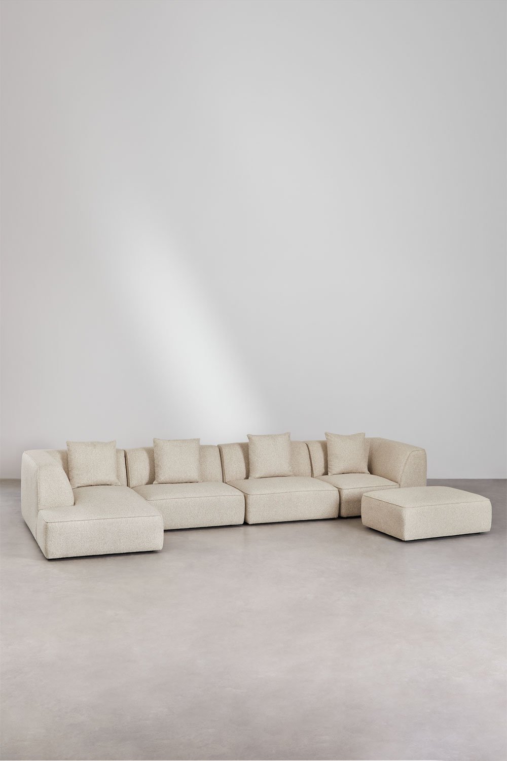 4-teiliges Chaiselongue-Modulsofa linksseitig mit gepolstertem Cardea ...