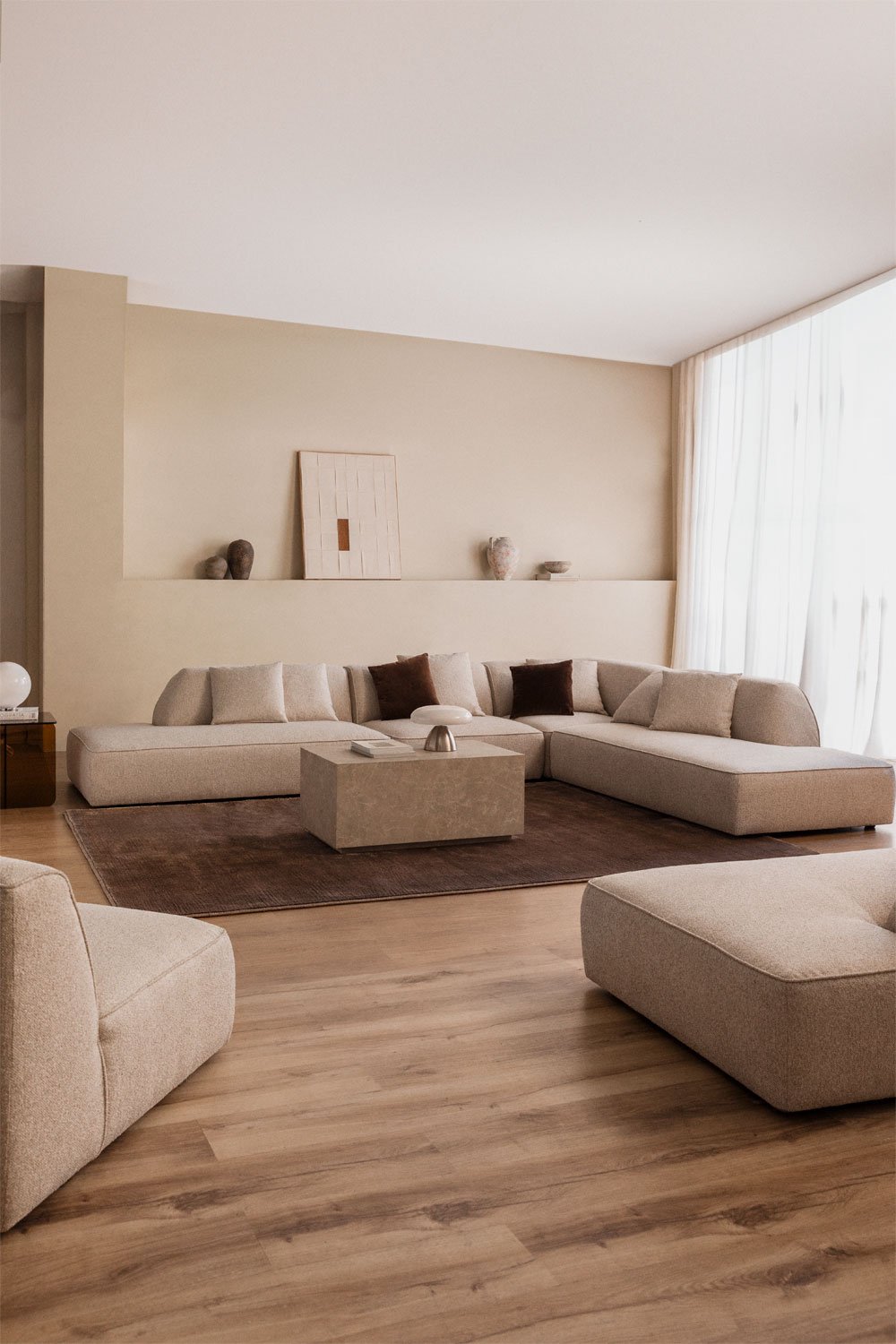 Cardea 4-teiliges modulares Ecksofa mit doppelter gepolsterter ...