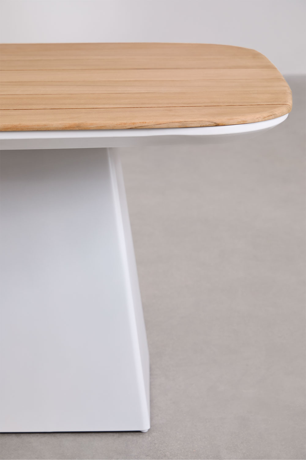 Gartentisch aus Aluminium und Teakholz Inkeri - SKLUM