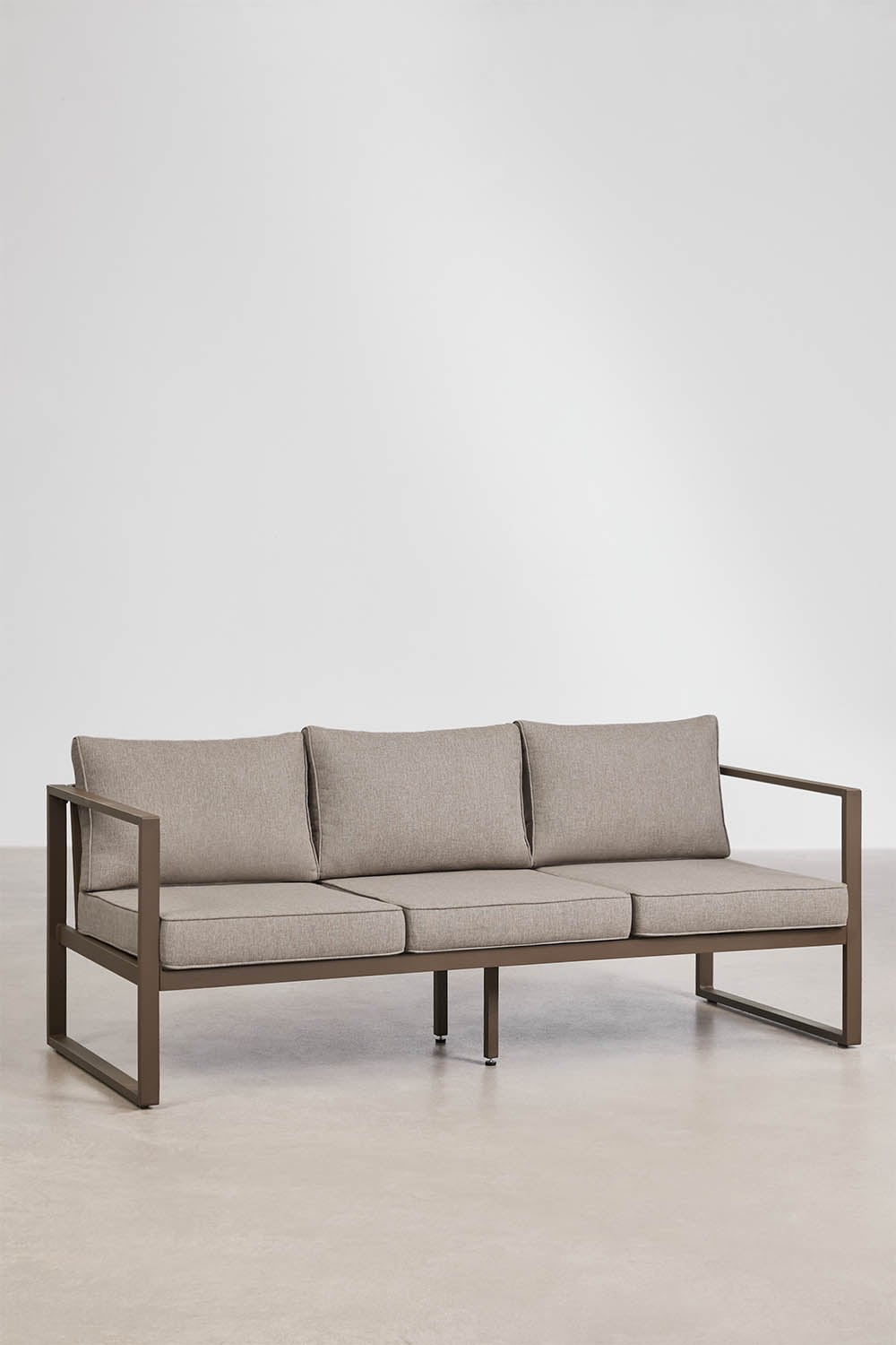 Garten-Set mit 3-Sitzer-Sofa und 110x55 cm Aluminium-Couchtisch Lipov ...