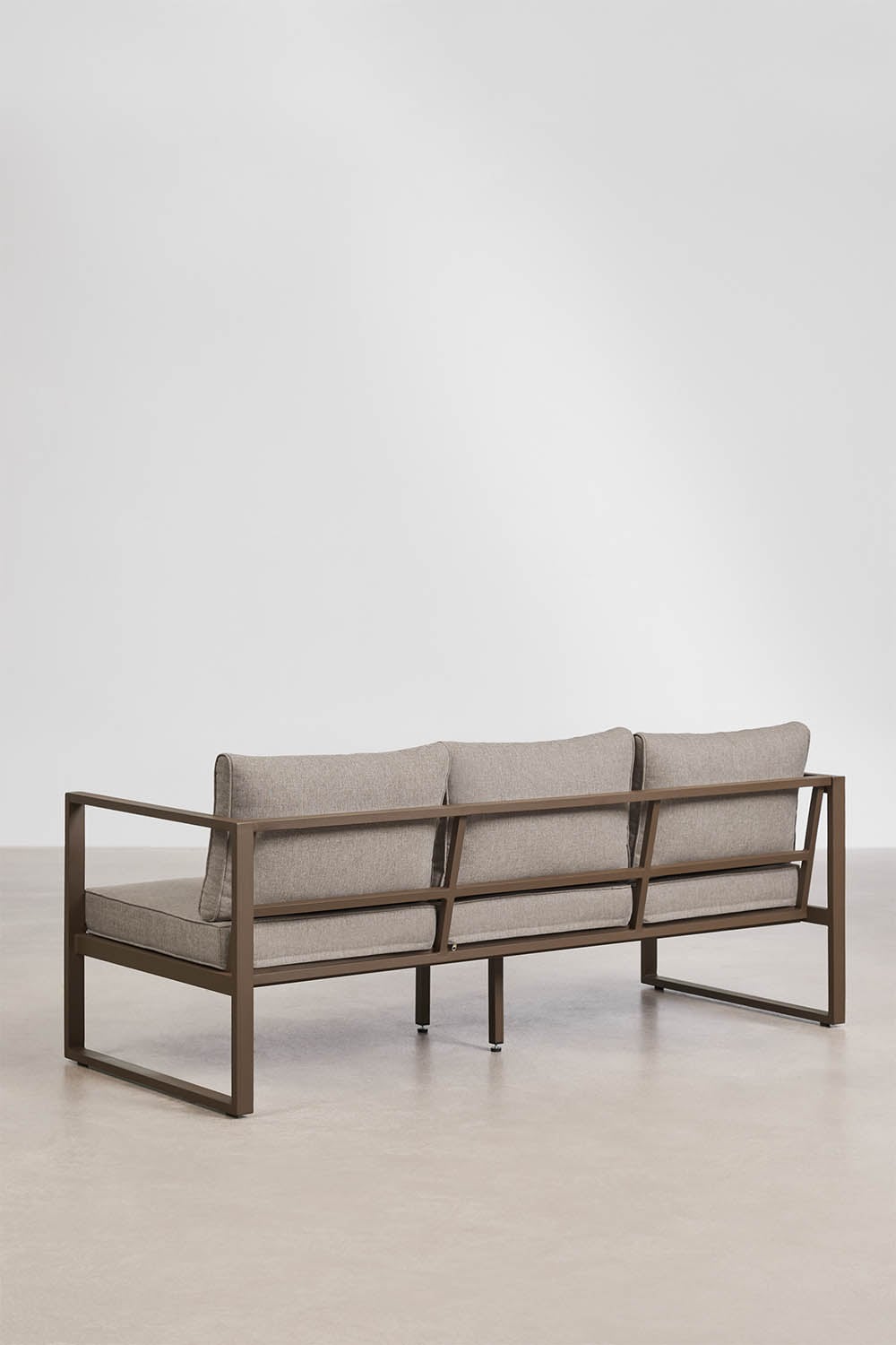 Garten-Set mit 3-Sitzer-Sofa und 110x55 cm Aluminium-Couchtisch Lipov ...