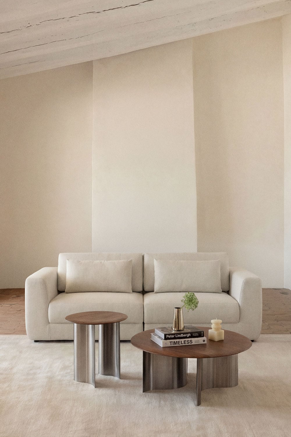2-teiliges Modulares Sofa mit verstellbarer Kopfstütze aus Chenille ...