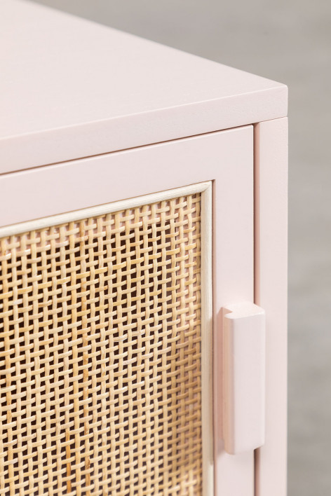 Mesita de Noche en Ratán y Madera Reyna Natural Kids - SKLUM