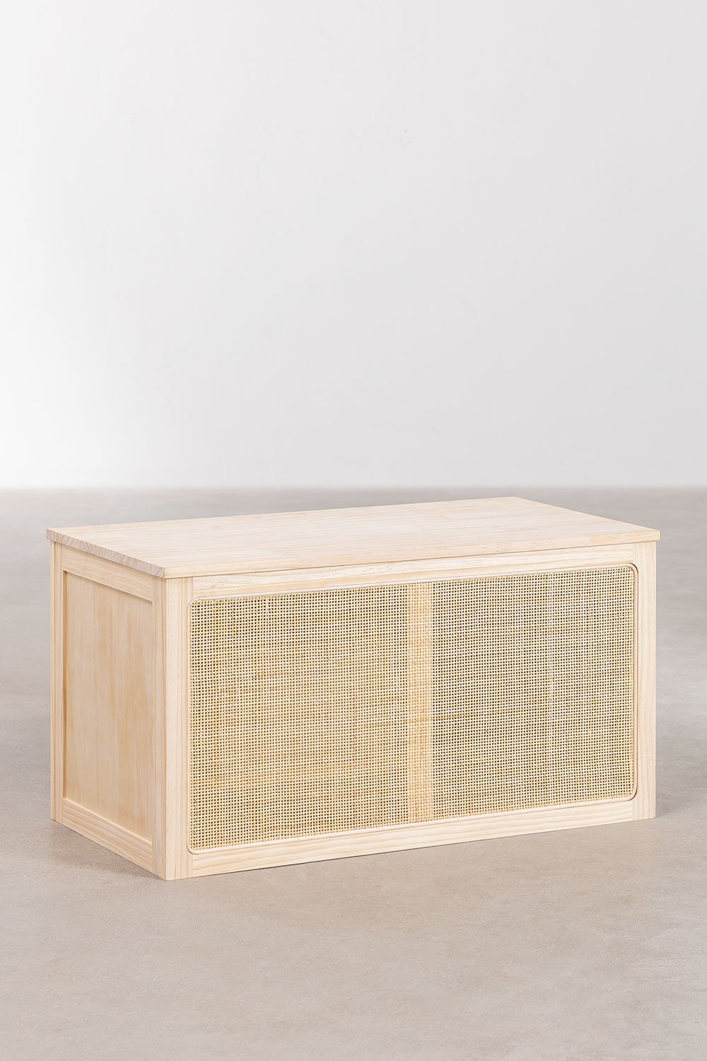 Mesita de Noche en Ratán y Madera Reyna Natural Kids - SKLUM