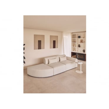 Sofá modular esquinero derecho de 2 piezas con puff triangular en ...