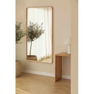 Espejo de pared rectangular 90x170 cm en madera de roble Ornella - SKLUM