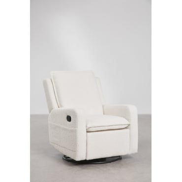 Sillón reclinable y giratorio en tela bouclé Nolon - SKLUM