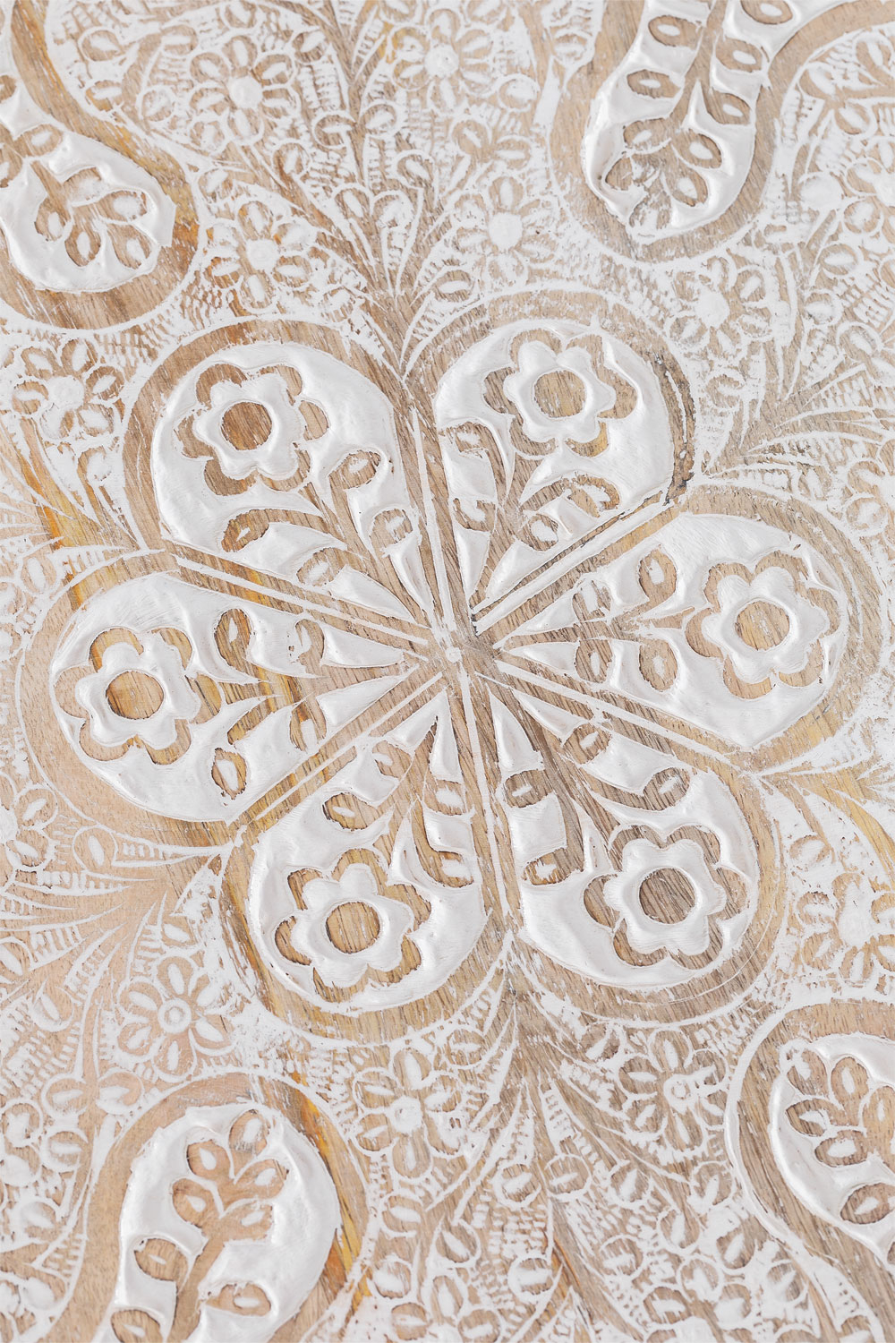 Mesa Auxiliar Plegable Redonda en Madera de Mango (Ø53 cm) Kasira - SKLUM