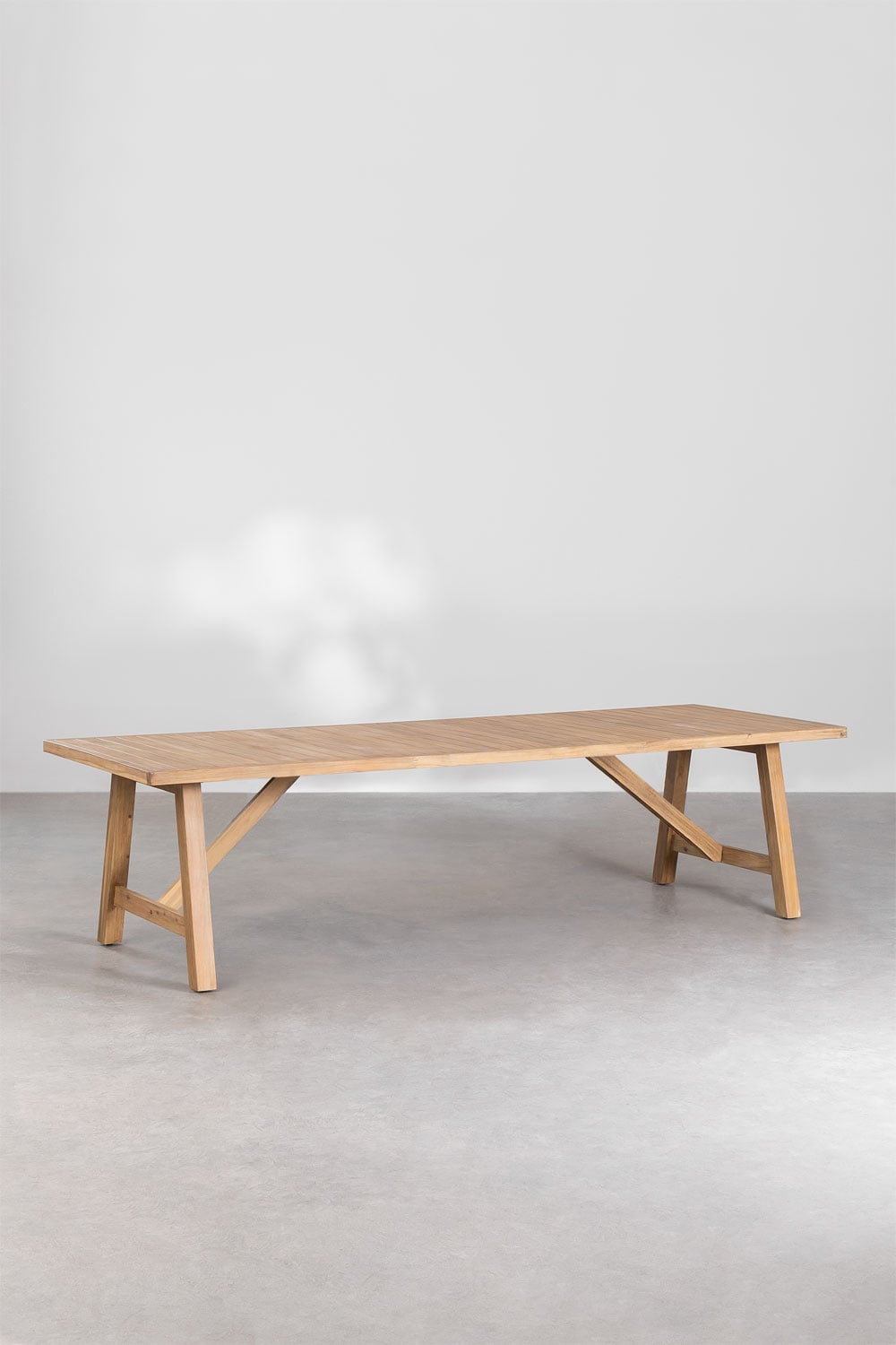 Set de mesa rectangular 300x100 cm y 12 sillas de comedor en madera de ...