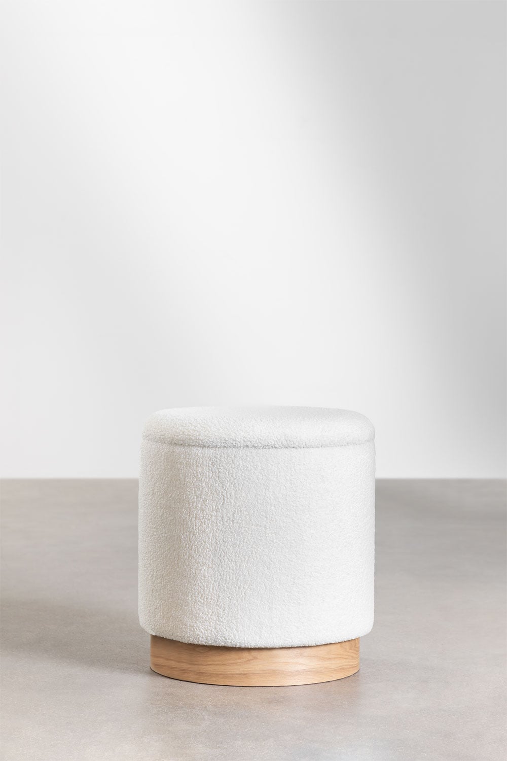 Puff redondo Ø40 cm con almacenaje en borreguito Mineyster - SKLUM