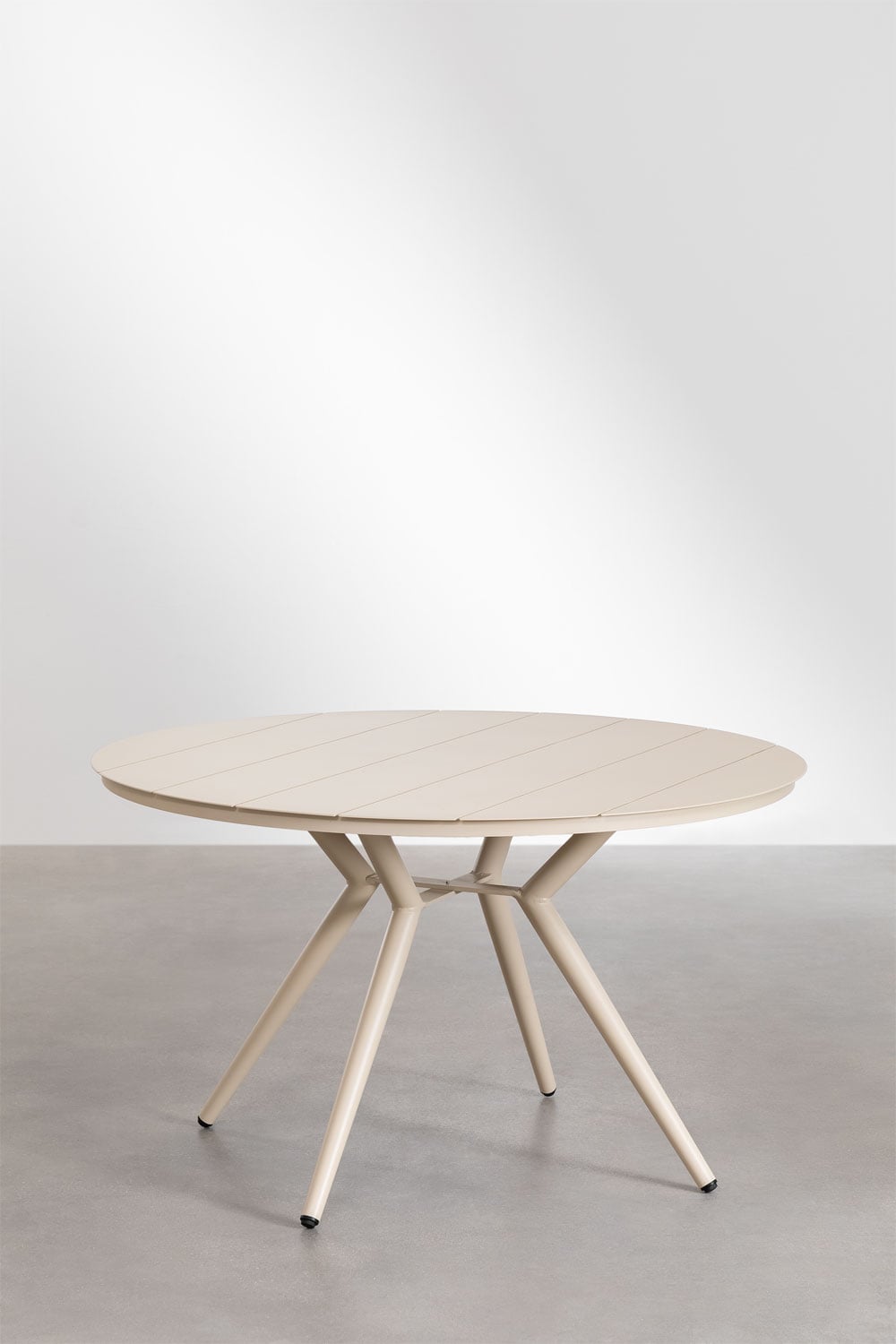 Set de mesa redonda Ø125 cm Valerie y 6 sillas de jardín apilables en ...