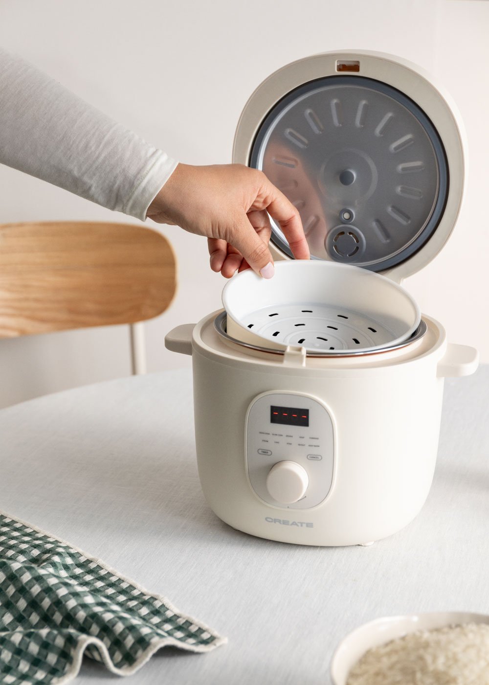 CREATE - RICE COOKER STUDIO - Arrocera eléctrica de 2L con cesta ...