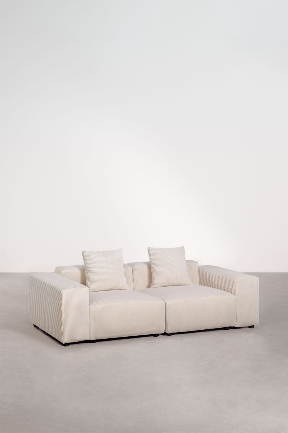 Sofá modular de 2 piezas ↔︎230 cm con reposabrazos bajo Bruna - SKLUM