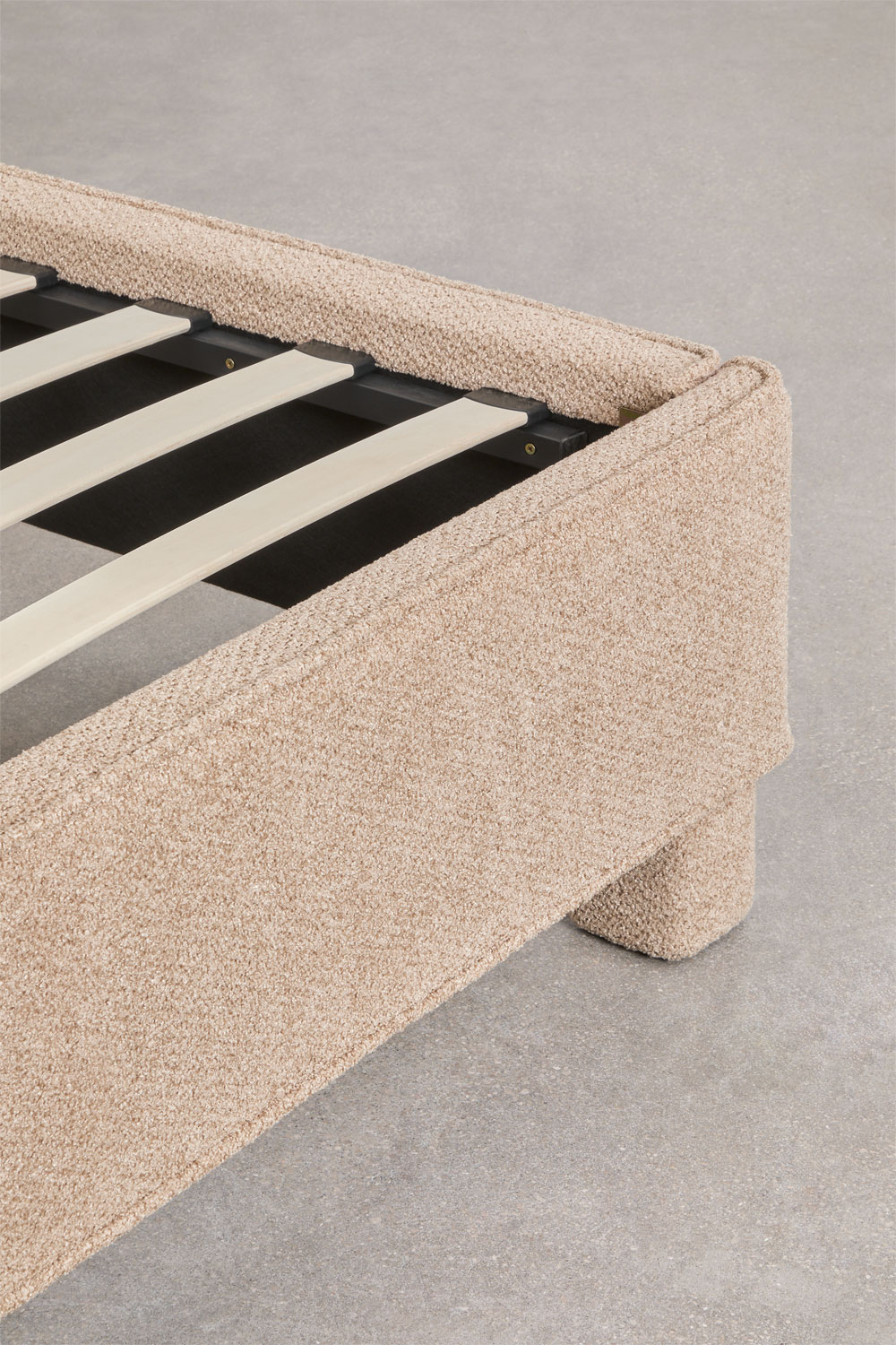 Cama en tela chenilla gruesa Jokin - SKLUM