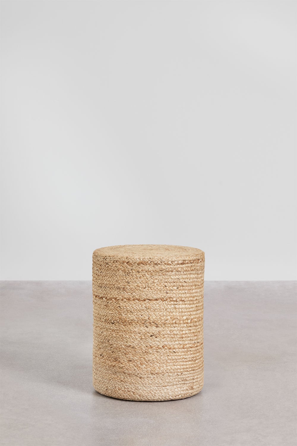 Puff redondo en yute natural Veloran - SKLUM