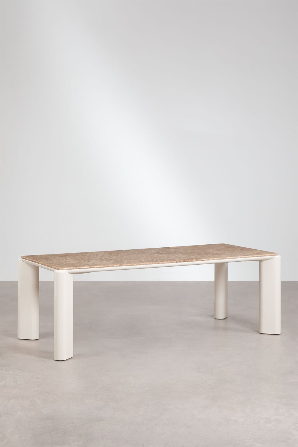 Mesa de comedor rectangular 220x100 cm en MDF y mármol Zanzibar - SKLUM