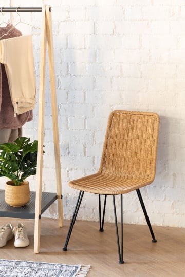 Chaise de salle à manger en Rotin Synthétique Gouda Naturel - SKLUM