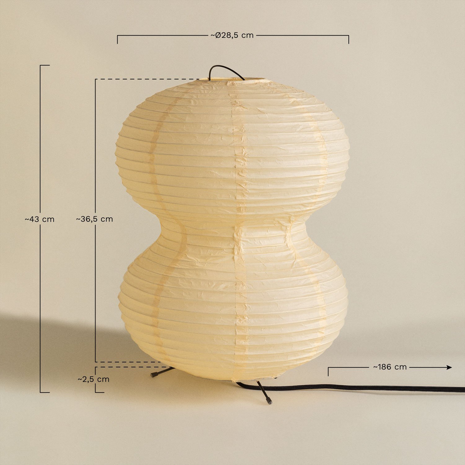 Lampe de table en papier de riz (↑43 cm) Weidle - SKLUM