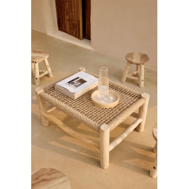 Table basse de jardin rectangulaire 80x60 cm en bois de teck Bientina ...
