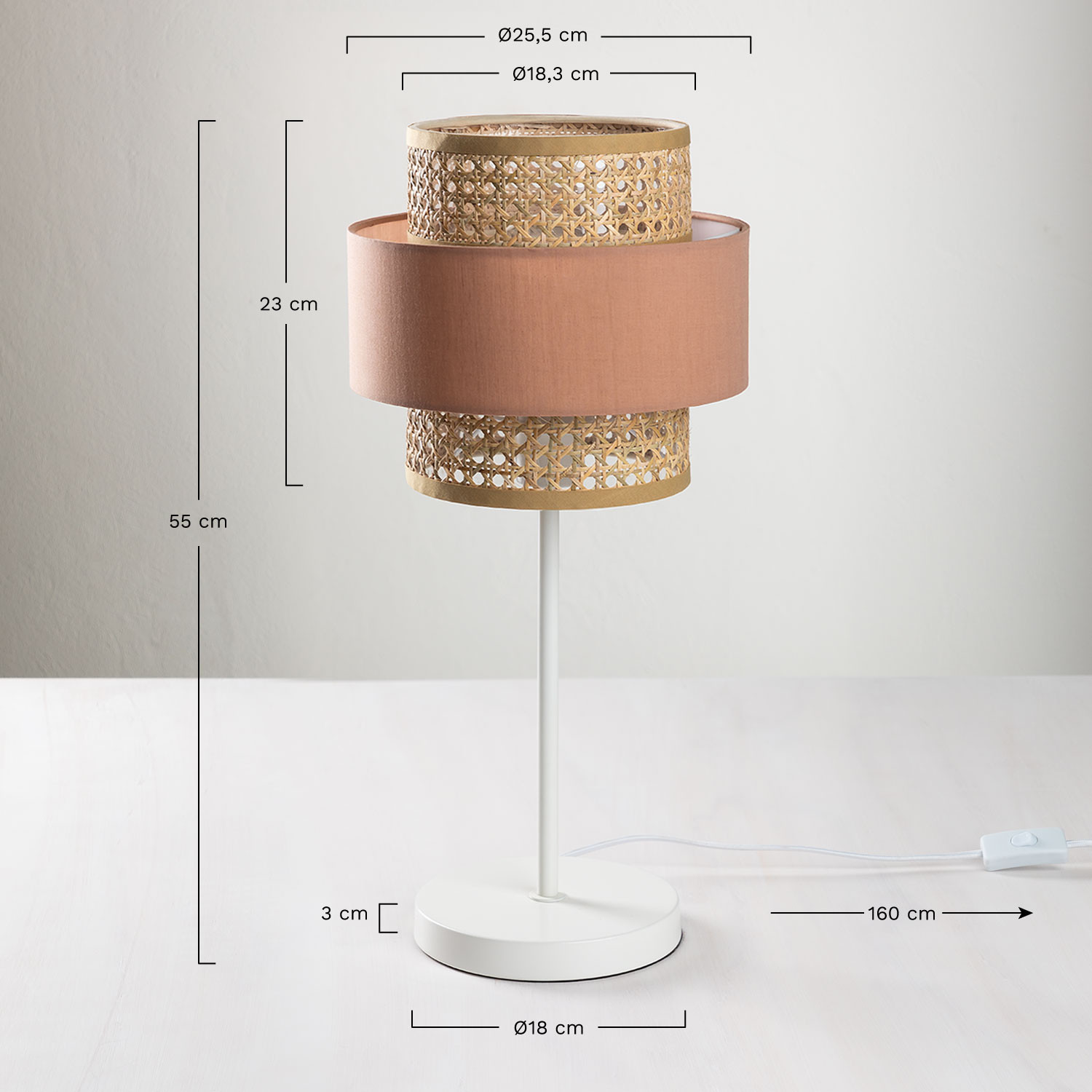 Lampe de table en rotin Satu - SKLUM