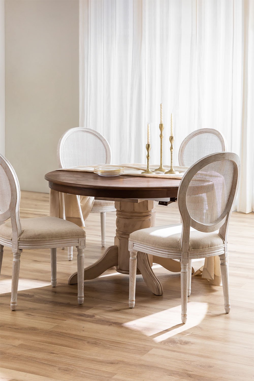 Table de salle à manger extensible ovale 130-180x120 cm en bois Ektra ...