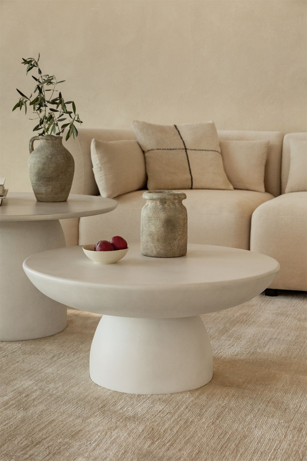 Table basse ronde Ø70 cm en ciment Zenadia - SKLUM